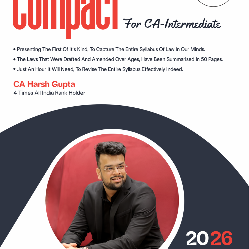 CA Inter–Law-Set of 4 books [Vol(1&II)+Compact+MCQ]-Jan/May/Sep 26 - CA Harsh Gupta
